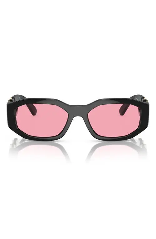 Versace 53mm Round Sunglasses - Black Red