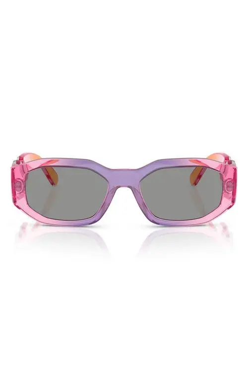 Versace 53mm Round Sunglasses - Gradient Pink/ Violet/ Grey