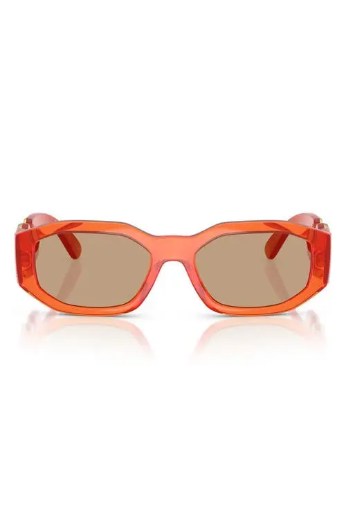 Versace 53mm Round Sunglasses - Orange/light Brown
