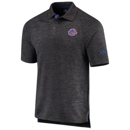 COLOSSEUM Heathered Black Boise State Broncos Down Swing Polo