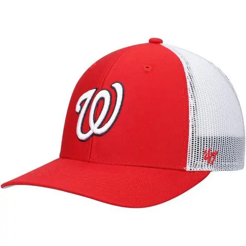 '47 White Washington Nationals Primary Logo Trucker Snapback Hat