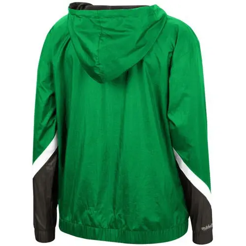 Mitchell & Ness Milwaukee Bucks Half-zip Windbreaker Hoodie
