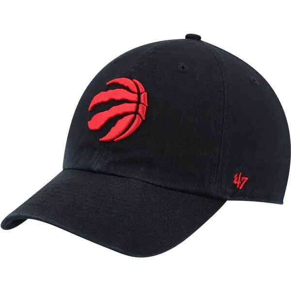 '47 47 Toronto Raptors Alternate Logo Team Clean Up Adjustable Hat - Black