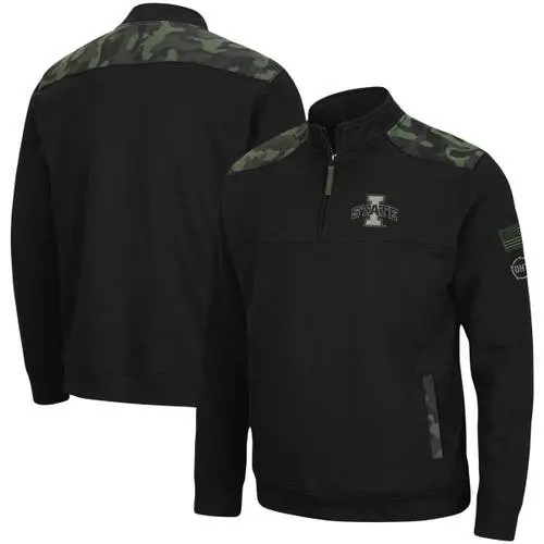 COLOSSEUM Iowa State Cyclones Oht Military Appreciation Commo Fleece Quarter-zip Jacket - Black