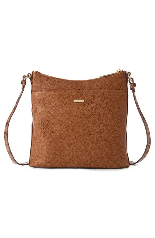 Brahmin Katie Croc Embossed Leather Crossbody Bag - Cinnamon
