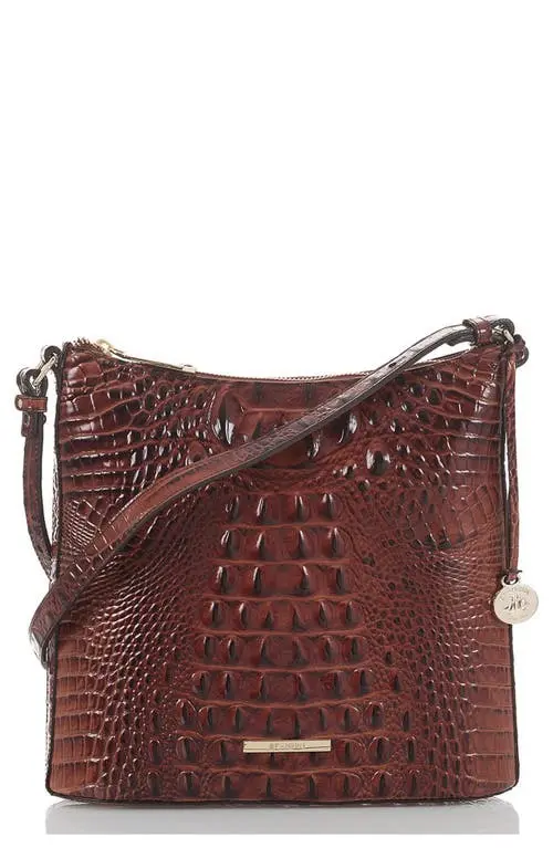 Brahmin Katie Croc Embossed Leather Crossbody Bag - Pecan