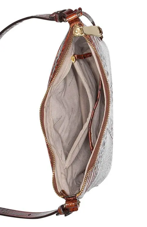 Brahmin Katie Croc Embossed Leather Crossbody Bag - Pecan