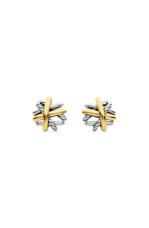 David Yurman Crossover Stud Earrings - Silver/gold