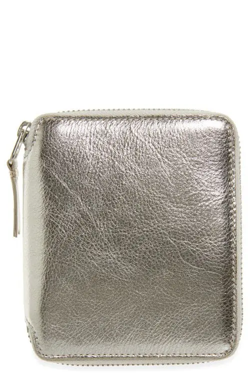 Comme Des Garçons Metallic Leather Wallet - Silver