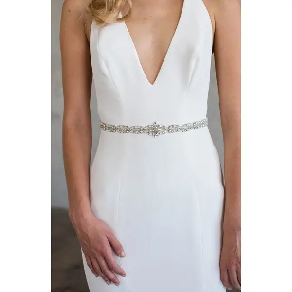 Brides & Hairpins Eliana Crystal Sash - Silver