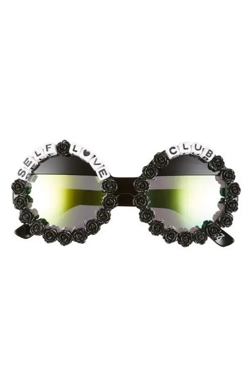 RAD + REFINED Self Love Club Sunglasses - Black/green Mirrored