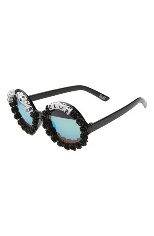 RAD + REFINED Self Love Club Sunglasses - Black/green Mirrored