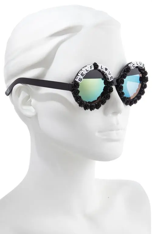 RAD + REFINED Self Love Club Sunglasses - Black/green Mirrored