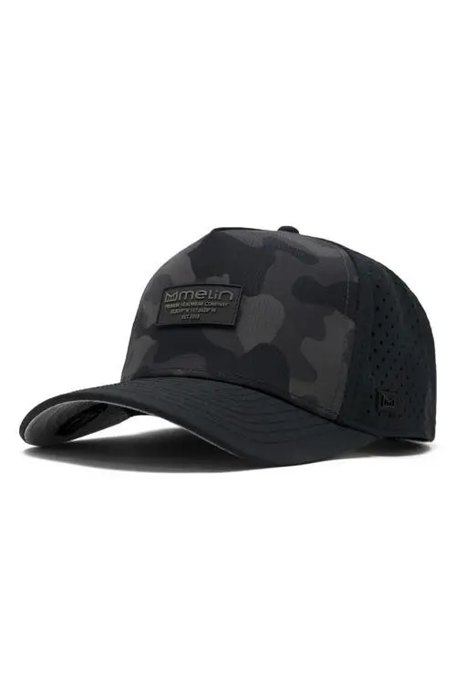 MELIN Odysea Brick Hydro Performance Snapback Hat - Black Camo Midnight