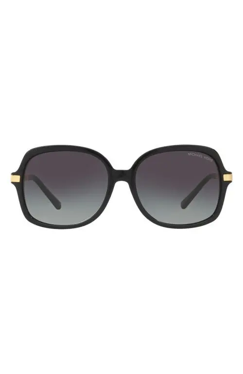 Michael Kors 57mm Square Sunglasses - Black/ Gold/ Black Gradient
