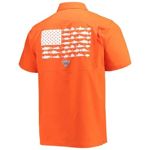 Columbia Pfg Clemson Tigers Slack Tide Camp Button-up Shirt