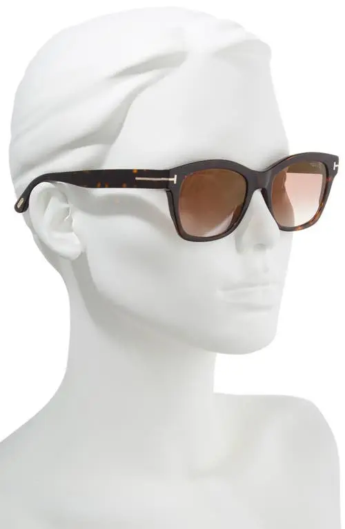 Tom Ford Lauren 52mm Sunglasses In Dark Havana/Gradient  display picture 2