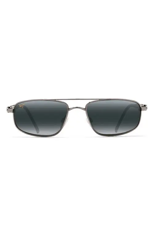 Maui Jim Kahuna 59mm Polarizedplus®2 Rectangular Sunglasses - Gunmetal