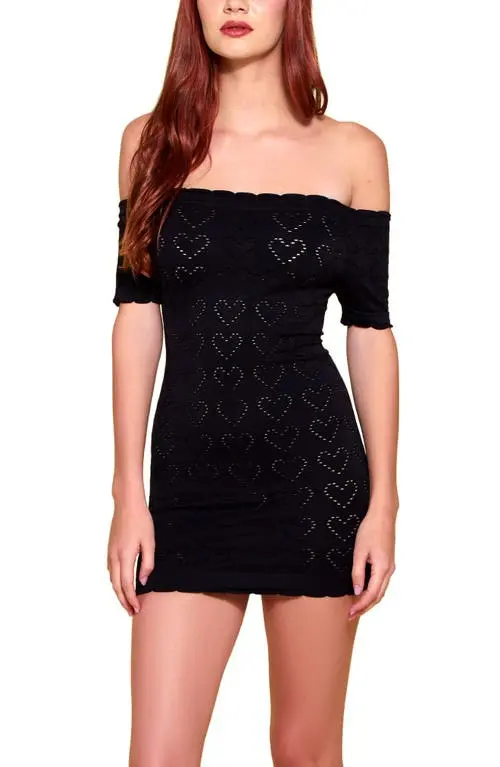 HAUTY Off-the-shoulder Chemise - Black