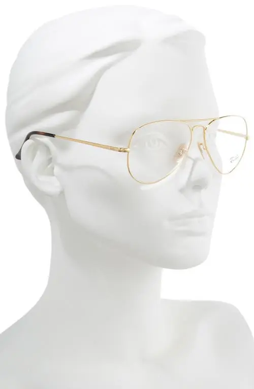 Ray-ban 58mm Aviator Optical Glasses - Gold