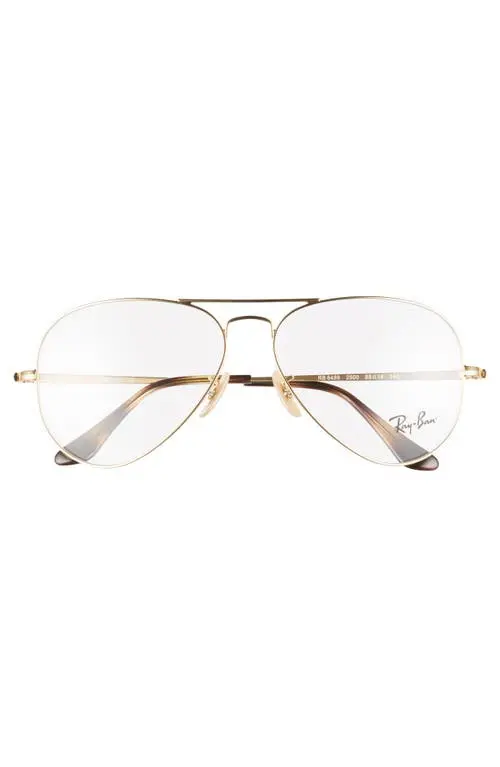 Ray-ban 58mm Aviator Optical Glasses - Gold
