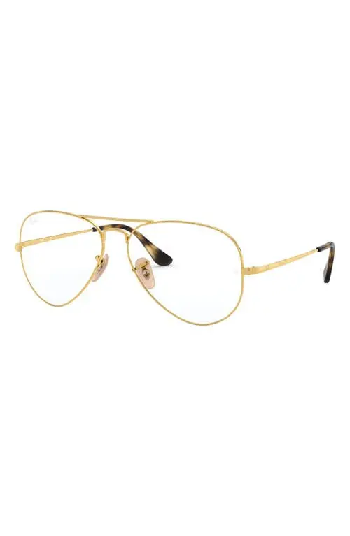Ray-ban 58mm Aviator Optical Glasses - Gold