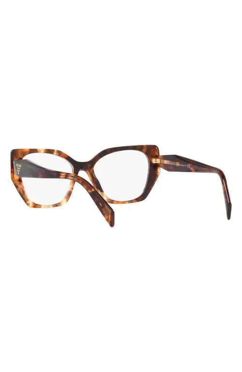 Prada 52mm Cat Eye Optical Glasses - Brown Tort