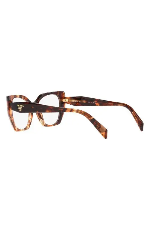 Prada 52mm Cat Eye Optical Glasses - Brown Tort