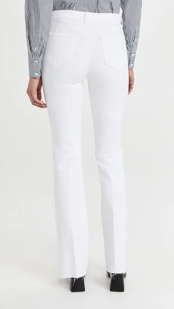 L'Agence Ruth Straight Raw Hem Jeans - Blan