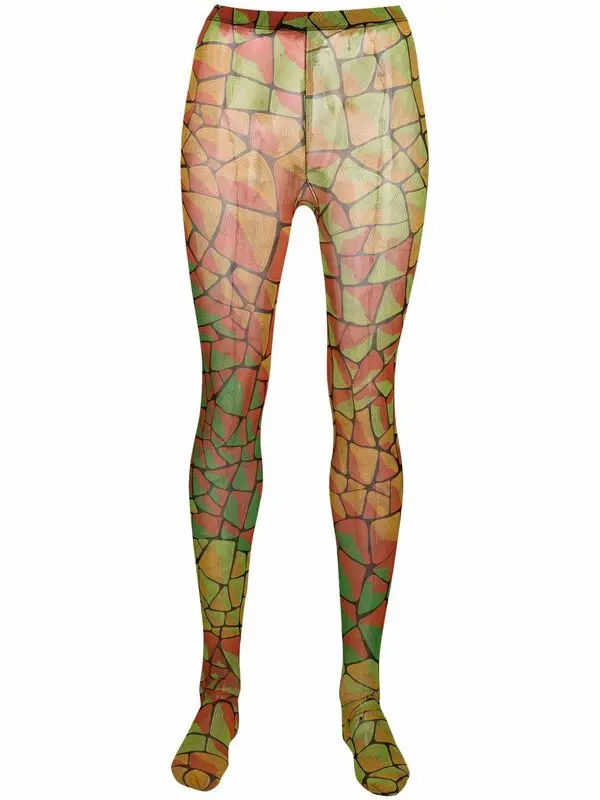 Emilio Pucci Tartuca-print Tights - Orange