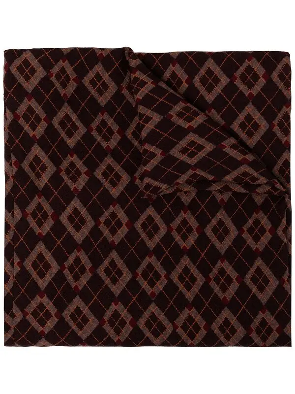 ONEFIFTEEN X Anowhereman Argyle-print Scarf - Red