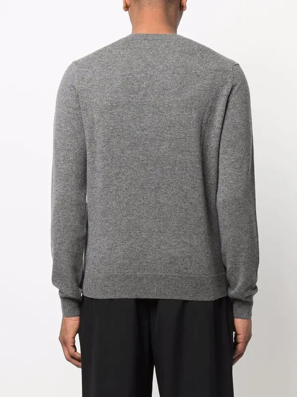 Comme Des Garçons V-neck Fine-knit Jumper - Grey