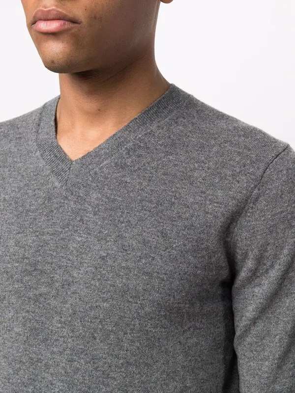 Comme Des Garçons V-neck Fine-knit Jumper - Grey