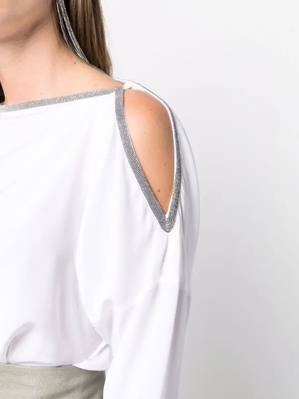 Brunello Cucinelli Cold-shoulder Blouse