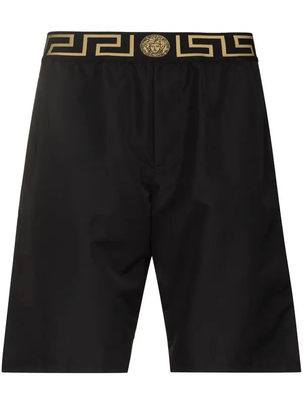 Versace Greca Border Swim Shorts - Black
