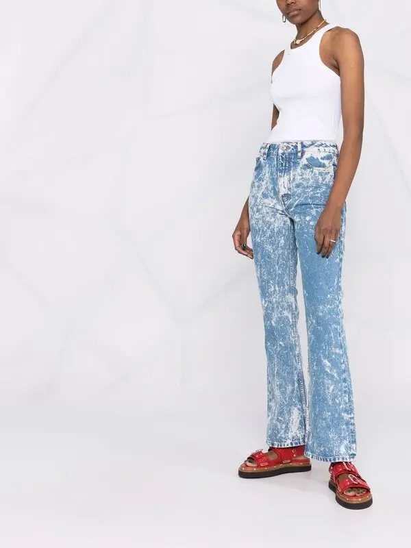 GANNI Bleach-effect Straight Leg Jeans