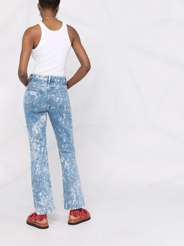 GANNI Bleach-effect Straight Leg Jeans