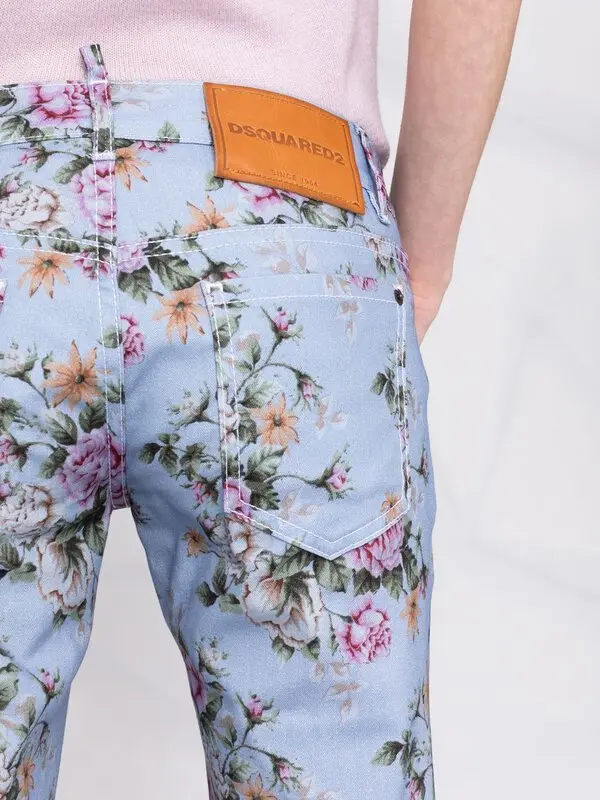 Dsquared2 Floral Print Skinny Trousers