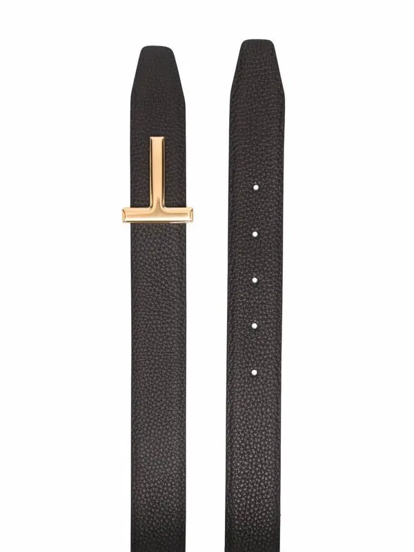 TOM FORD Logo-buckle Leather Belt - Black