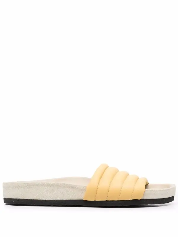 Isabel Marant Shellea Padded Slides - Yellow