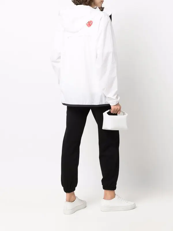Play Comme Des Garcon X K-way Zipped Hooded Jacket - White