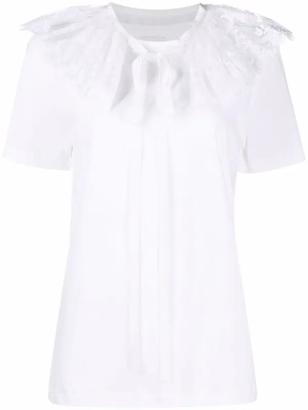PATOU Detachable Lace-collar T-shirt