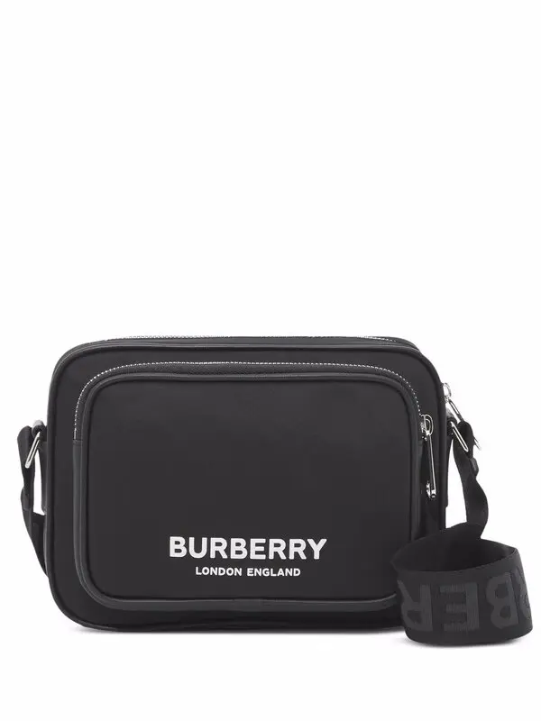 Burberry Logo-Print Shoulder Bag In Black | Editorialist
