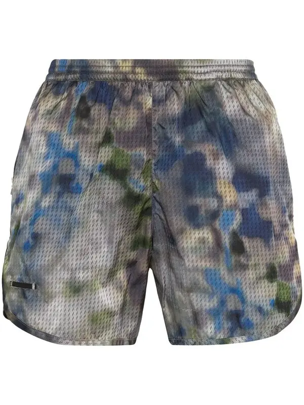 TRIBE AND TRUE Silver Lake Abstract Print Swim Shorts - Grey