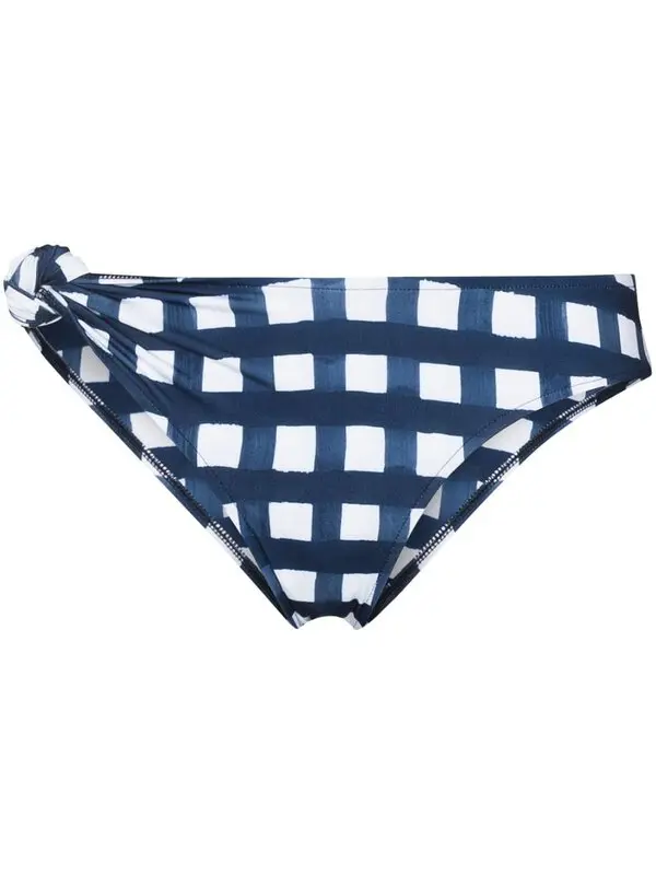 Jacquemus Vicky Gingham Bikini Bottom - Blue