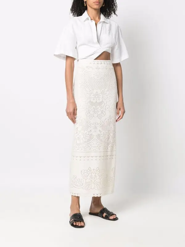 Valentino Garavani High-waisted Lace Skirt