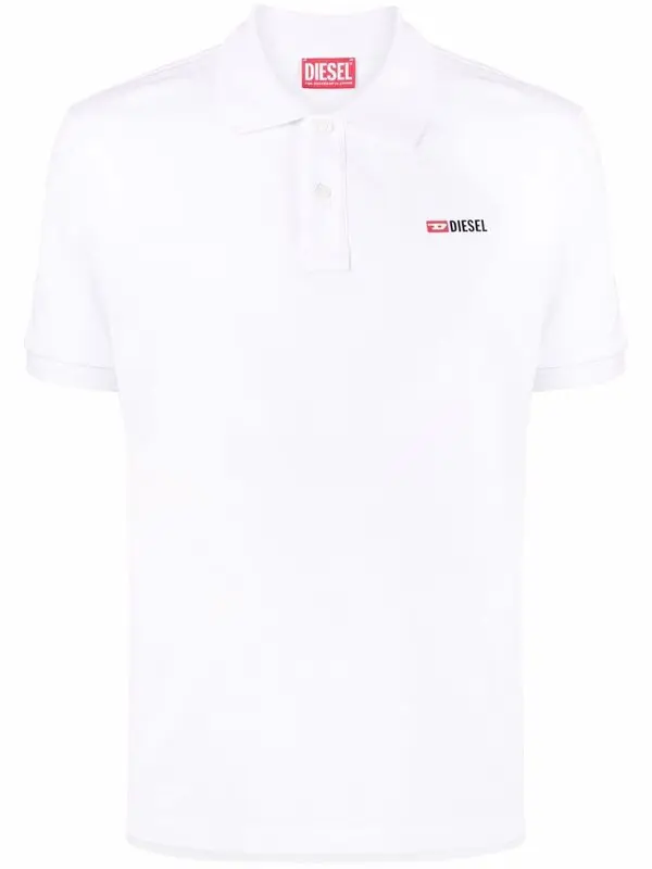 DIESEL® Cotton Logo Polo Shirt - White