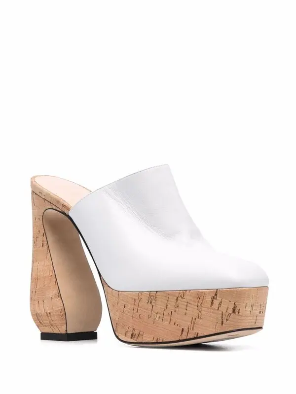 SERGIO ROSSI Cork Platform Mules