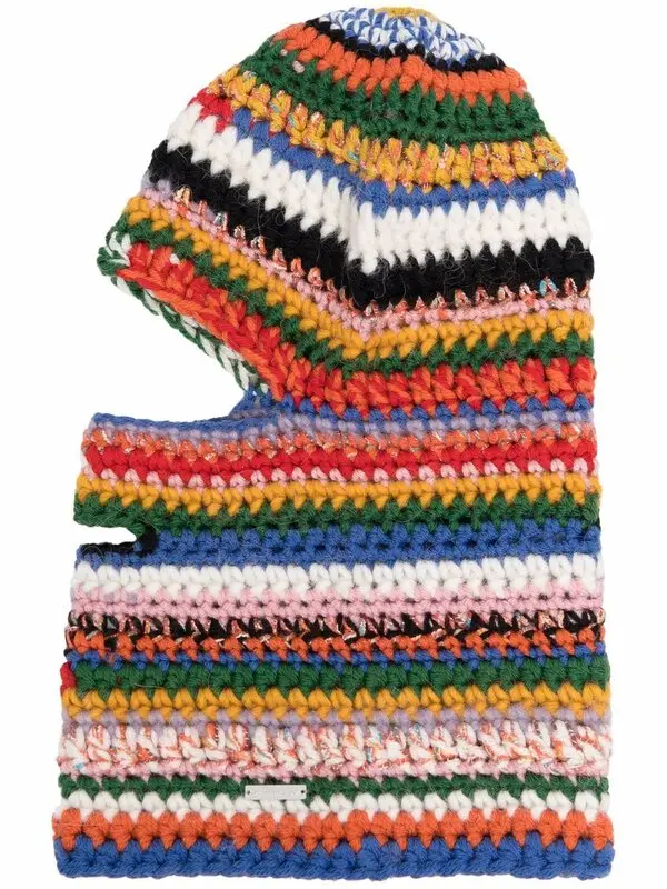 Dsquared2 Colour-block Knitted Balaclava - Green