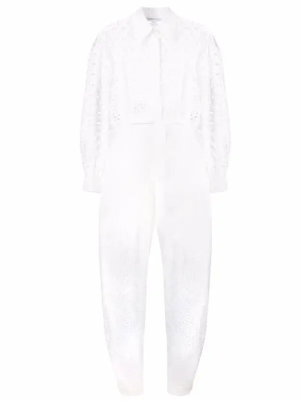 Alberta Ferretti Broderie Anglaise Belted Bodysuit - White
